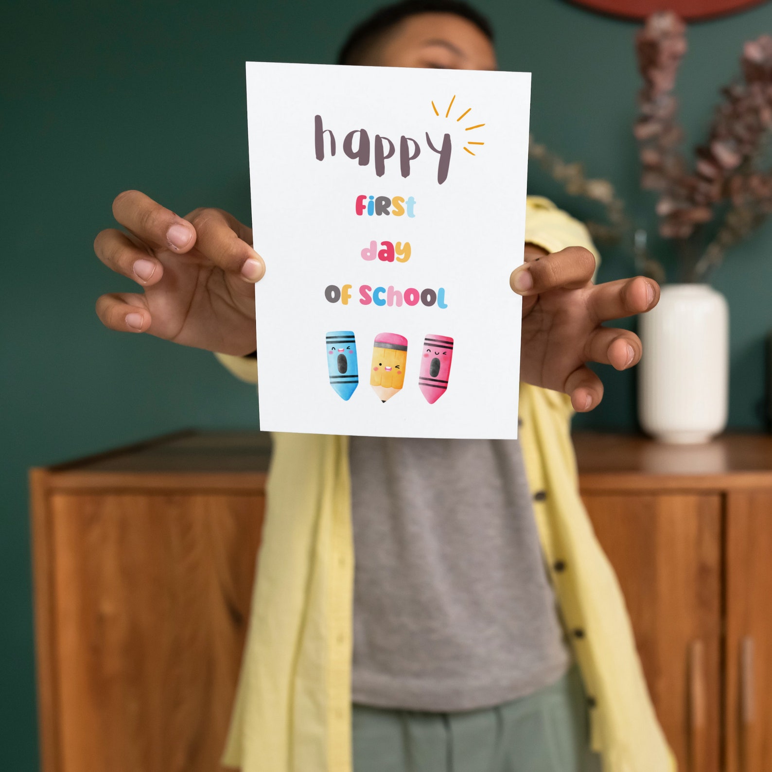 Happy First Day of School Card, Printable Back to School Greeting Card ...