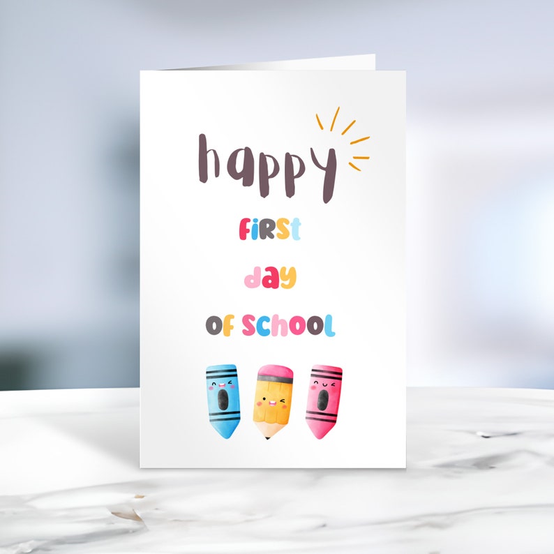 Happy First Day of School Card, Printable Back to School Greeting Card ...