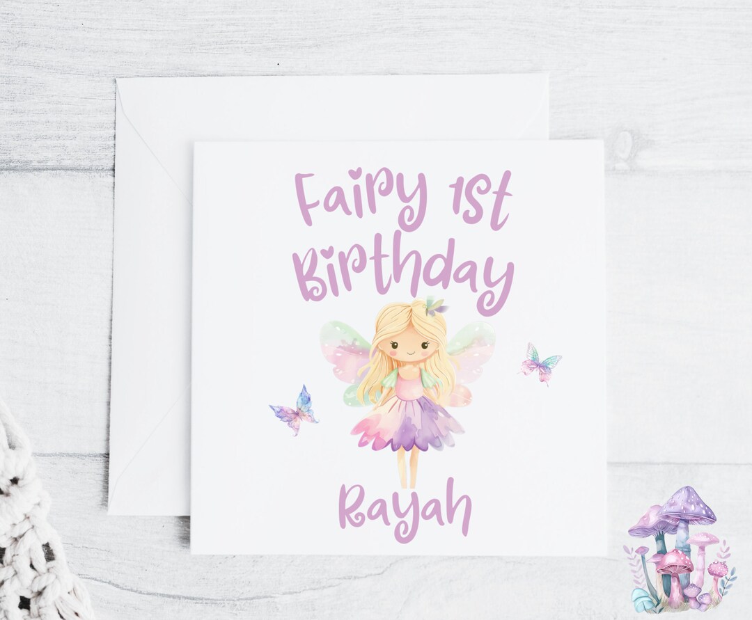 Personalised Lilac Fairy First 1st Birthday or Happy Birthday for Any ...