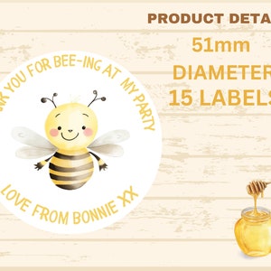 Bee Favour Tags, Editable Tags, Printable Favor Tags, 1st Bee-day ...