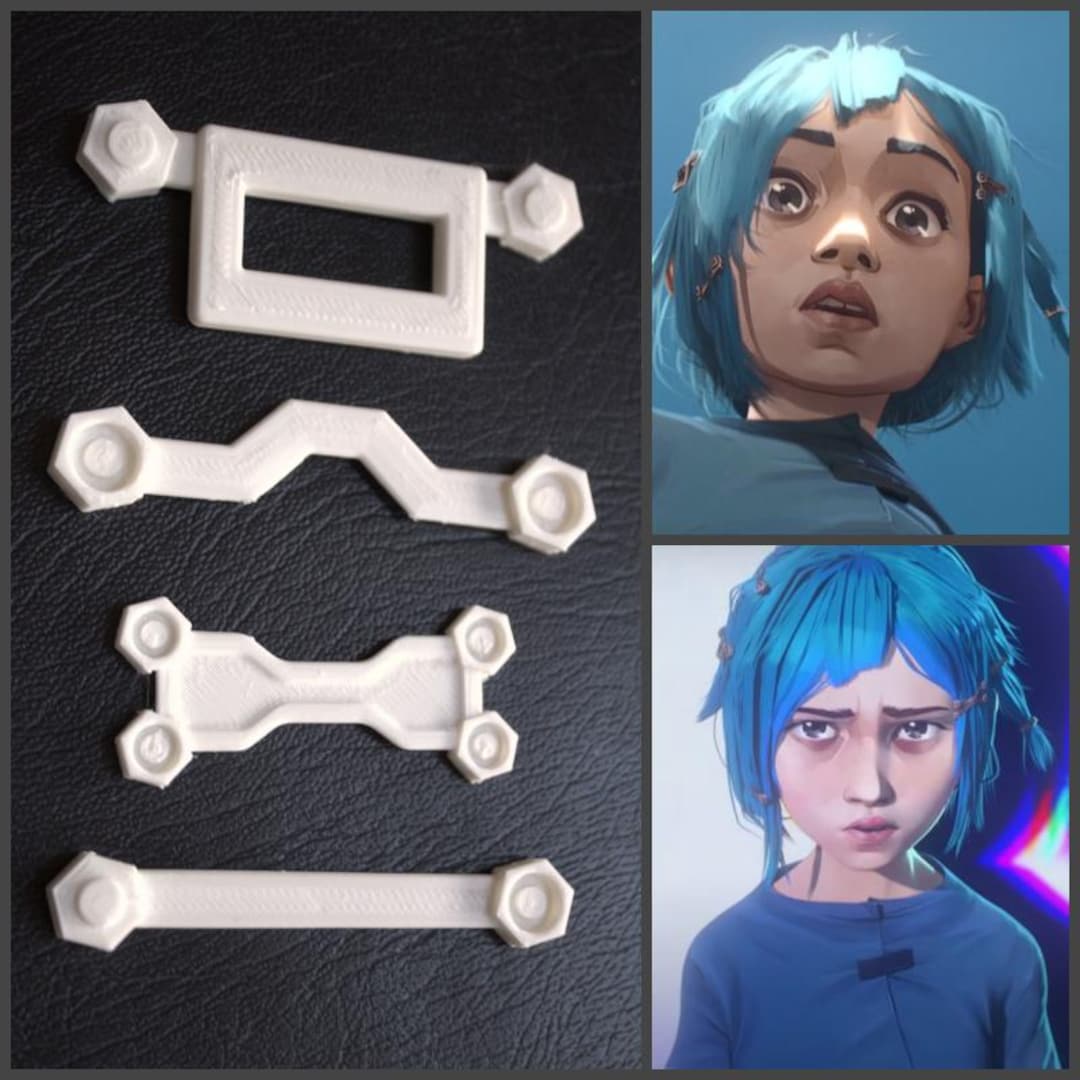 Arcane Powder/jinx Hairclips - 3D Printed Hair Accessories - Etsy