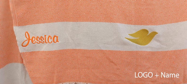 Custom Logo Beach Towel, Custom Embroidery, Business Designs Towels ...