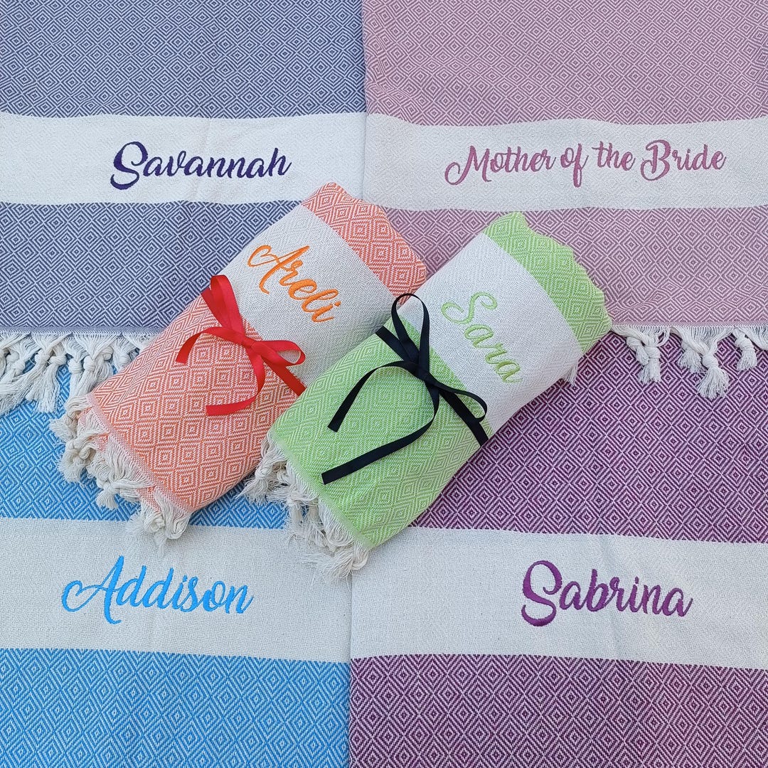 Personalized Turkish Beach Towel,40''x70'',bachelorette Towel ...