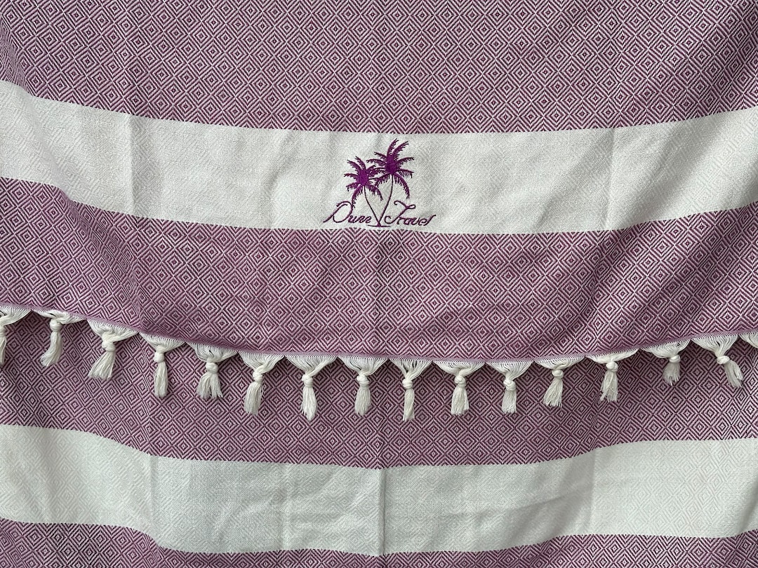 LOGO Beach Towel, Monogrammed Beach Towel, Organic Cotton 70x40'', Gift ...