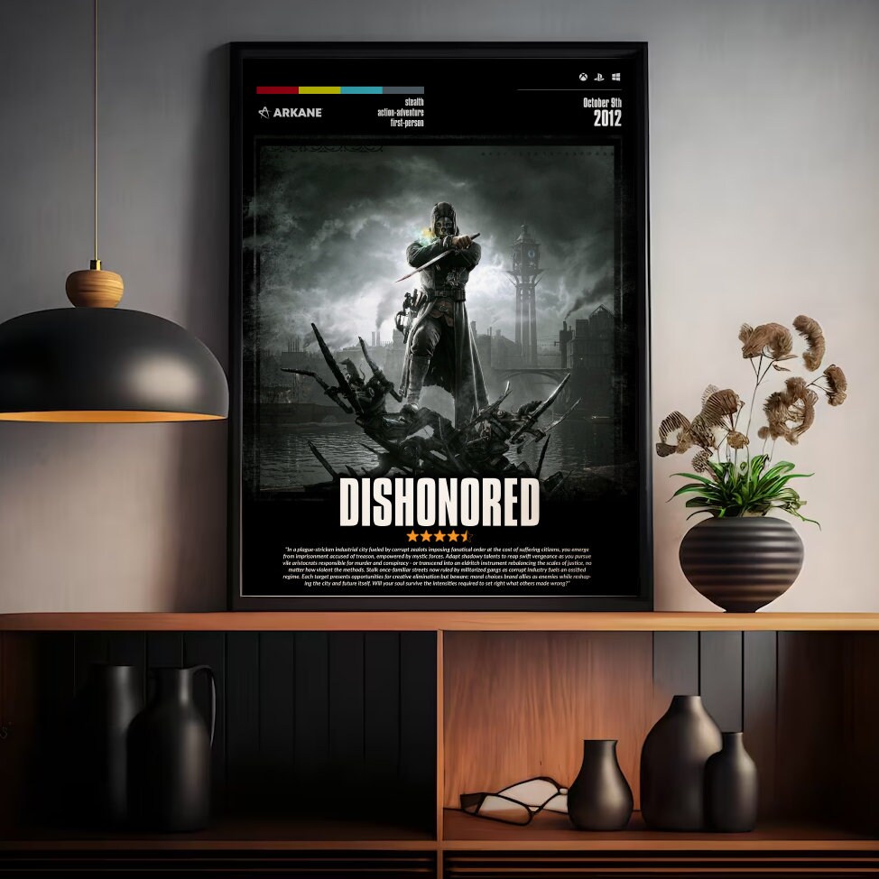 Dishonored Poster Gaming Room Poster Gaming Wall Poster - Etsy