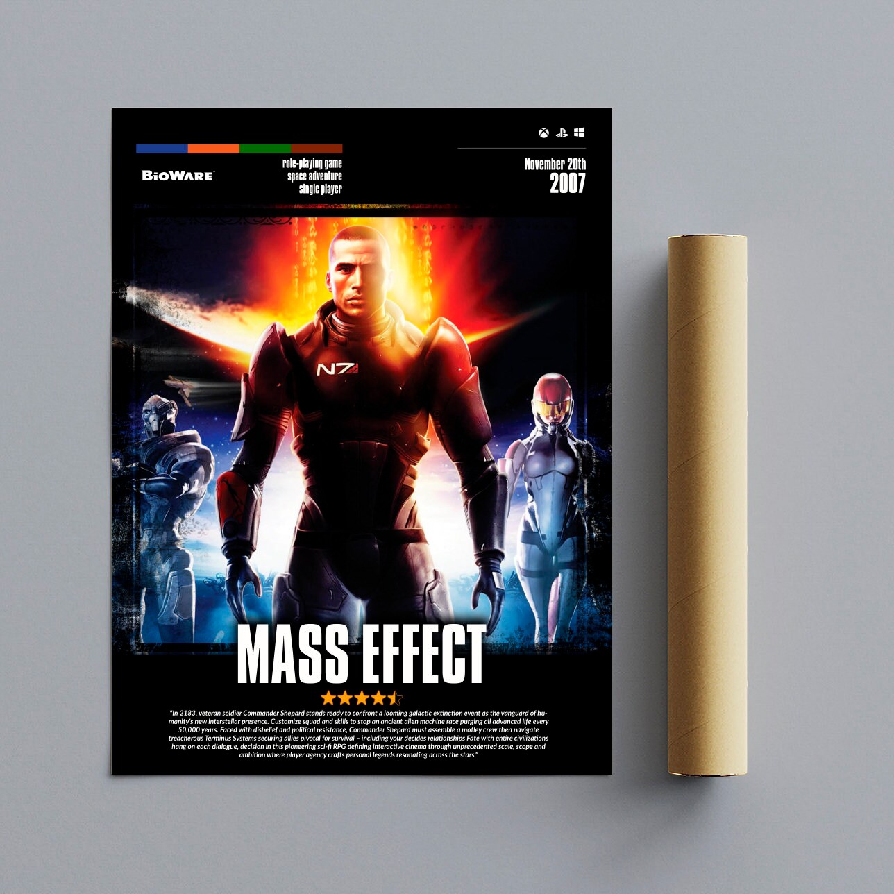 Mass Effect Poster, Gaming Room Poster, Gaming Wall Poster, Gaming ...