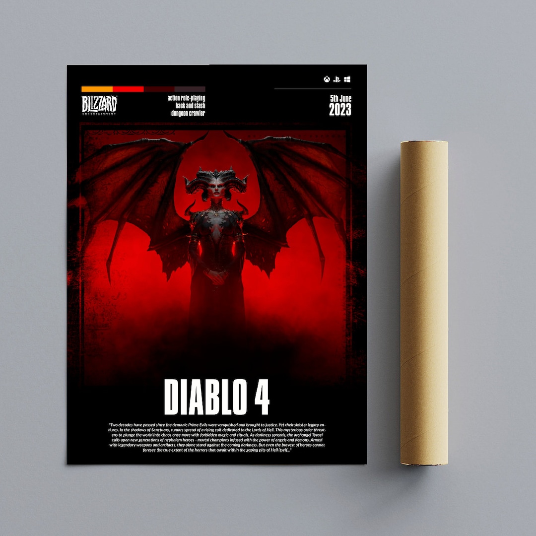 Diablo 4 Poster Gaming Room Poster Gaming Wall Poster - Etsy