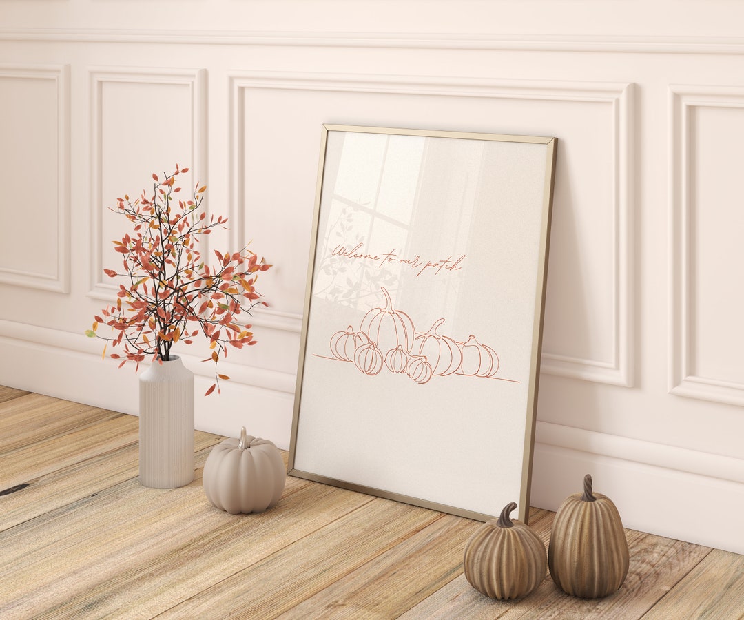 Fall Line Drawing | Fall Line Art | Rustic Fall Decor | Pumpkin Spice ...