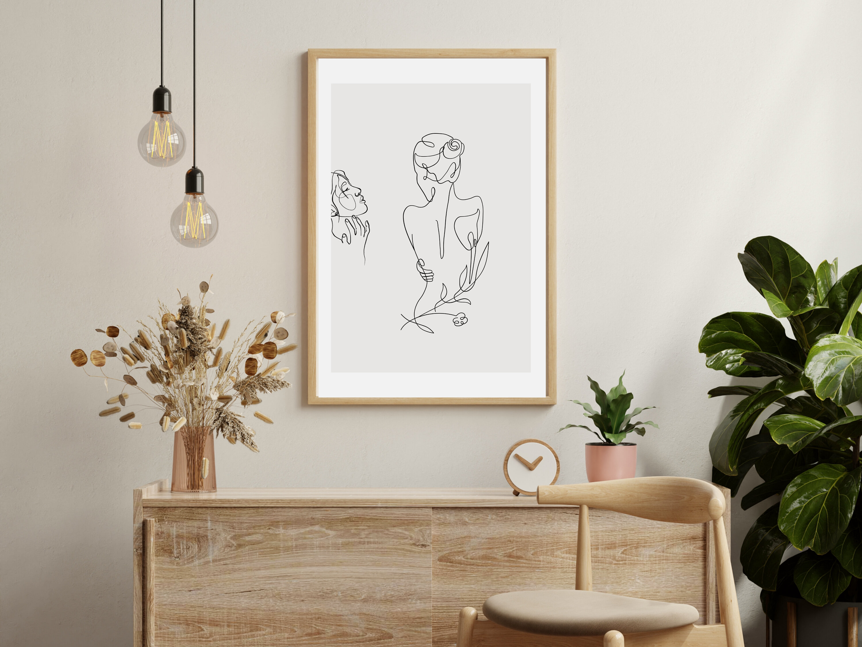 Woman Line Draw Illustration | Affiche Art Minimalist | Woman Face Line ...