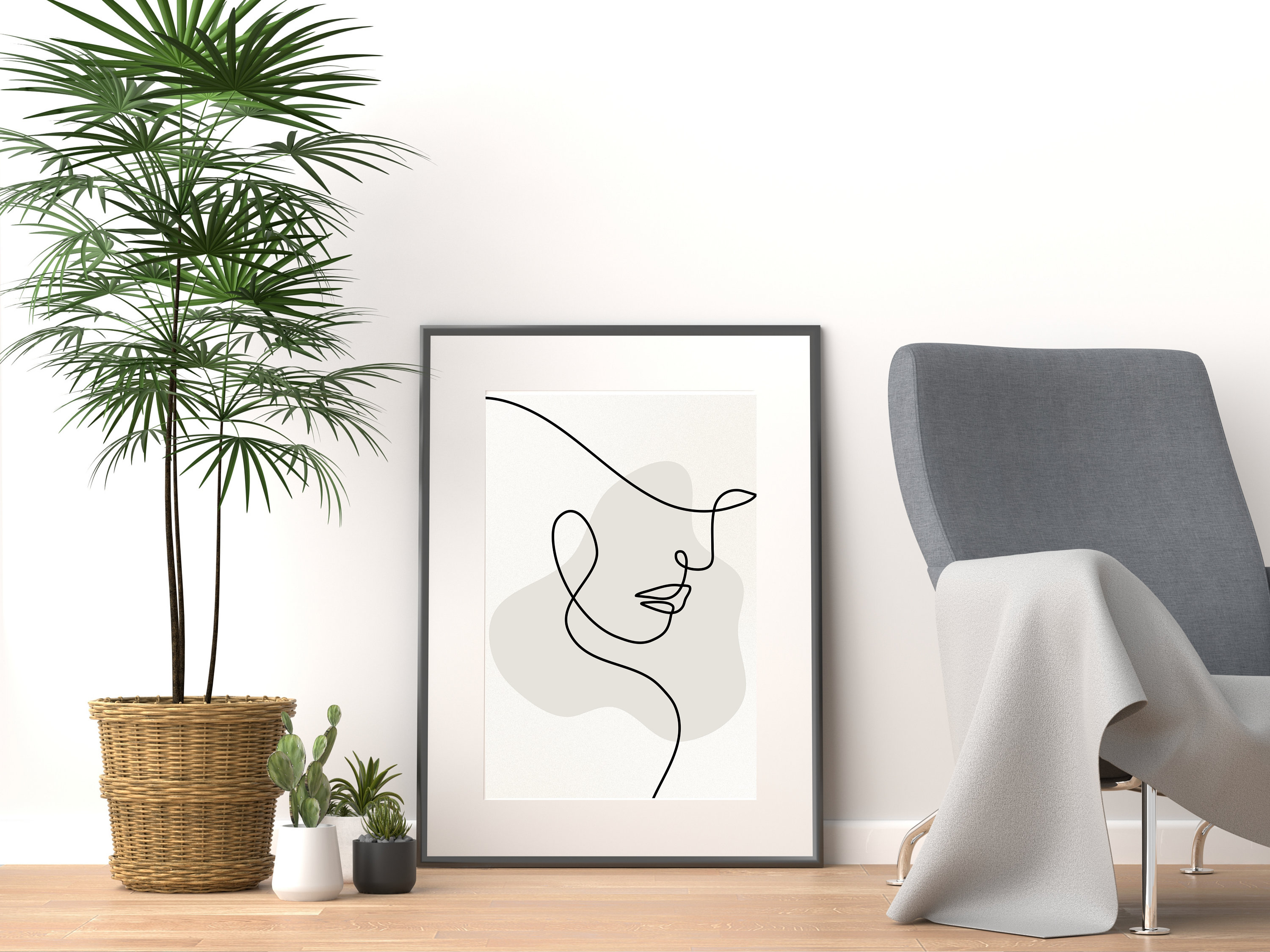 Woman Line Draw Illustration | Affiche Art Minimalist | Woman Face Line ...