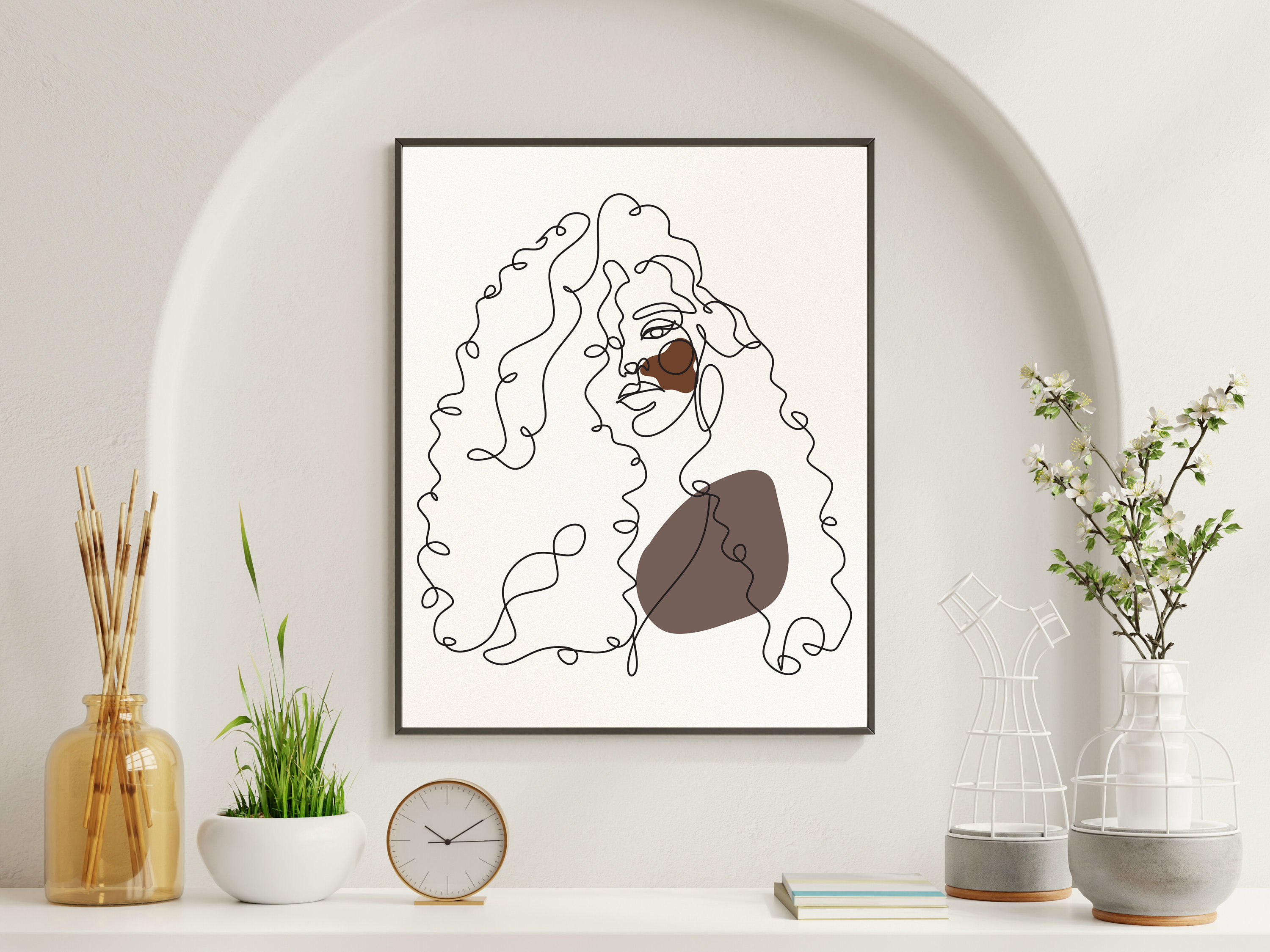 1 Line Drawing | Woman Face Line Art Printable | Line Drawing Woman ...