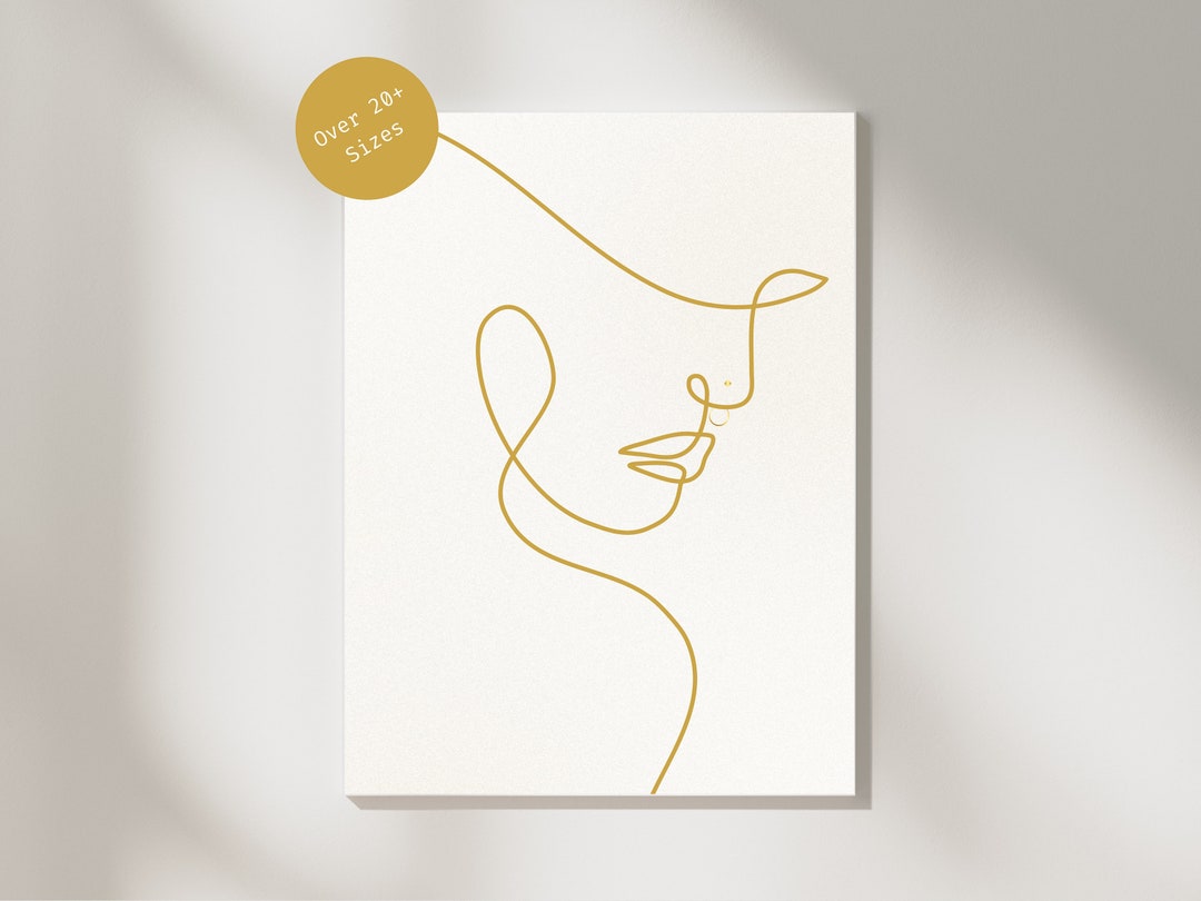 Woman Line Draw Illustration | Affiche Art Minimalist | Woman Face Line ...