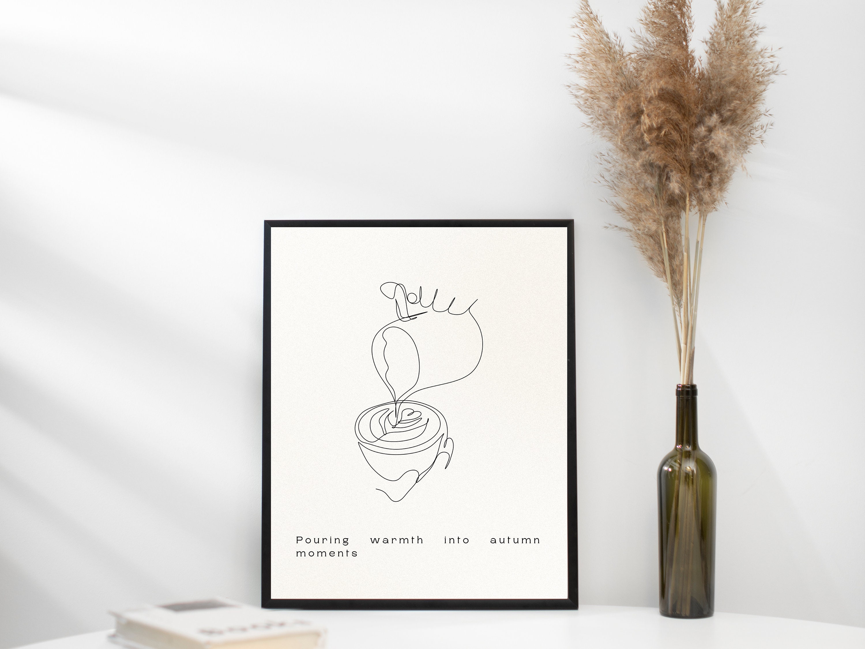 Fall Line Drawing | Fall Line Art | Rustic Fall Decor | Pumpkin Spice ...