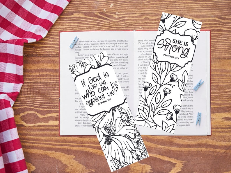 Catholic Coloring Bookmarks With Bible Verses, Self-care Activity, DIY ...