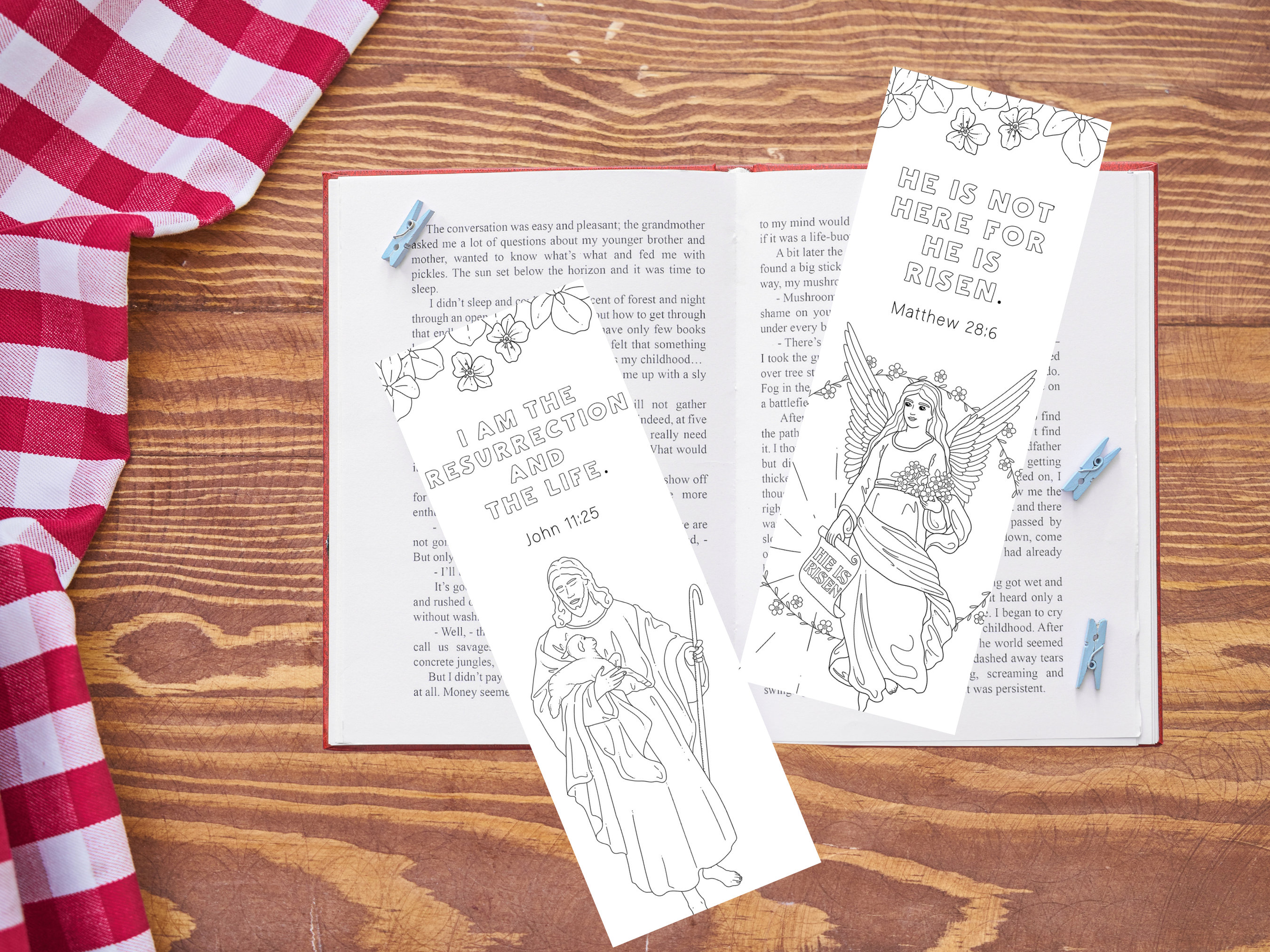 Set of 4 Printable Catholic Bookmarks to Color, Christian Coloring ...