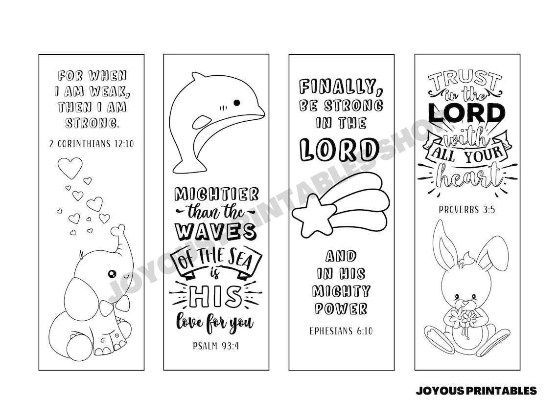 Printable Bible Verse Coloring Bookmarks: Kids & Adults (PDF Download ...