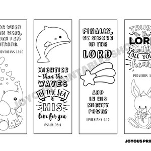 Printable Bible Verse Coloring Bookmarks, Affirmation Animal Bookmarks ...