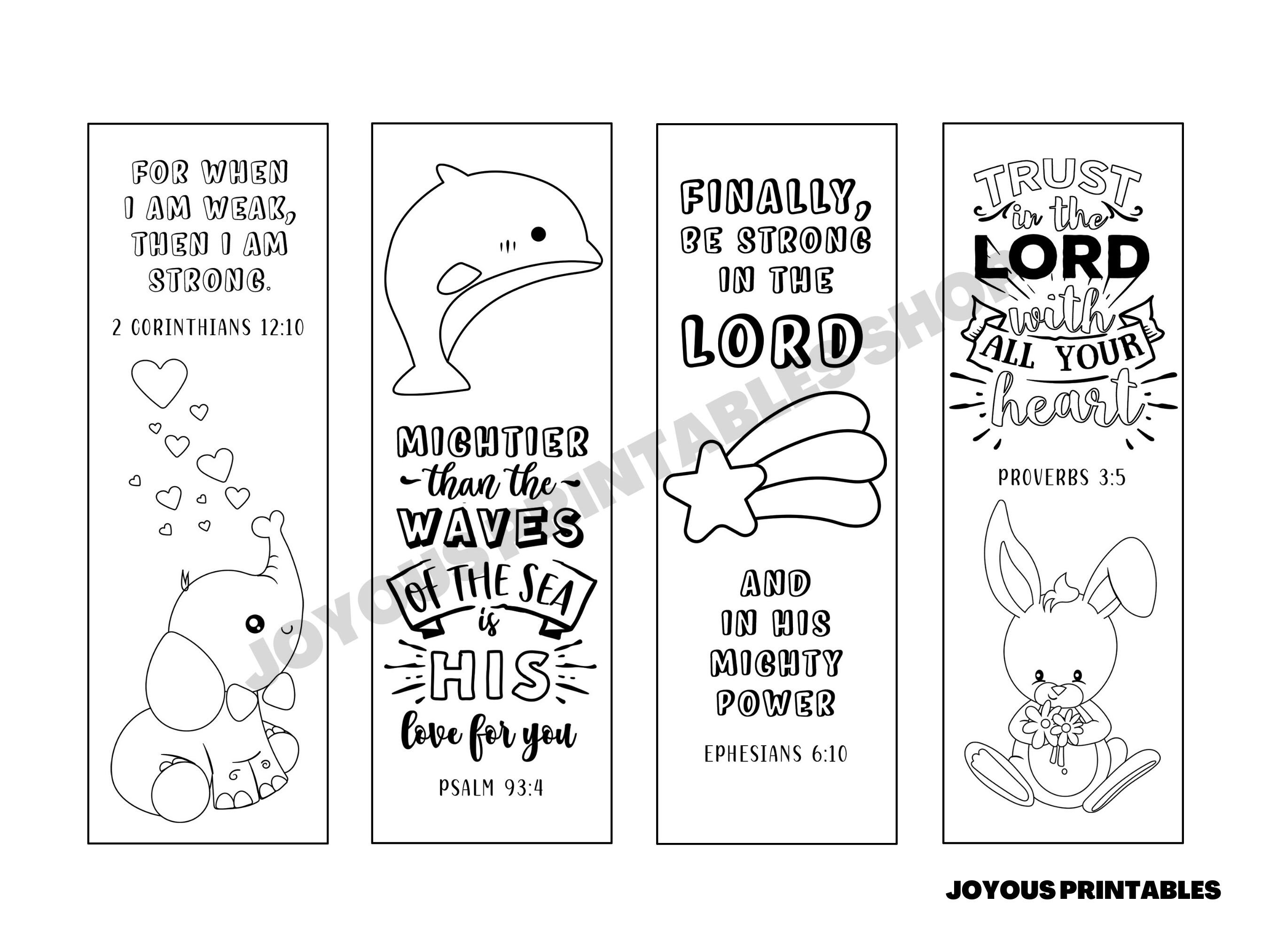 Printable Bible Verse Coloring Bookmarks: Kids & Adults (PDF Download ...
