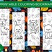 Set of 4 Fall Coloring Bookmarks to Color, Printable Animal Bookmark ...