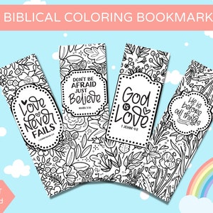 Set of 4 Printable Catholic Bookmarks to Color, Christian Coloring ...