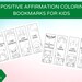 Set of 8 Positive Affirmation Coloring Bookmarks for Kids, Printable ...