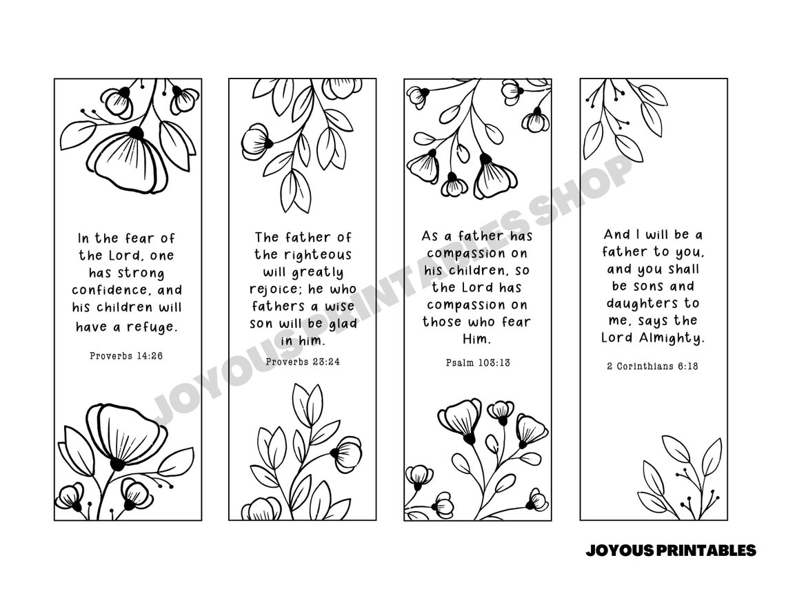 Set of 4 Printable Catholic Bookmarks to Color, Printable Religious ...