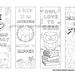 Set of 4 I Love Reading Printable Bookmarks, Animals Reading Coloring ...