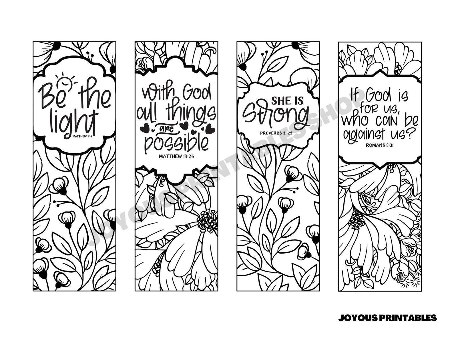 Catholic Coloring Bookmarks With Bible Verses, Self-care Activity, DIY ...
