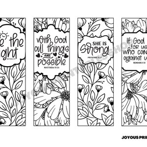 Set of 4 Printable Catholic Bookmarks to Color, Coloring Bible Bookmark ...