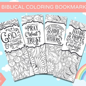 Set of 4 Printable Catholic Bookmarks to Color, Christian Coloring ...
