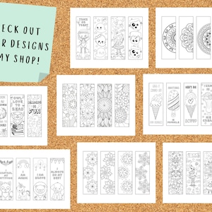 Set of 4 Flower Bookmarks to Color, Printable Floral Bookmarks ...