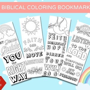 Set of 4 Printable Catholic Bookmarks to Color, Coloring Bible Bookmark ...
