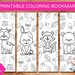 Set of 4 Fall Coloring Bookmarks to Color, Printable Animal Bookmark ...