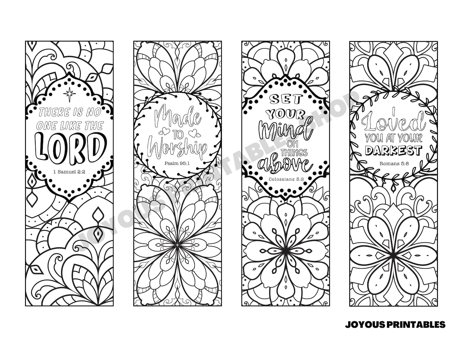 Set of 4 Printable Catholic Bookmarks to Color, Religious Coloring ...