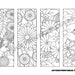 Set of 4 Flower Bookmarks to Color, Printable Floral Bookmarks ...