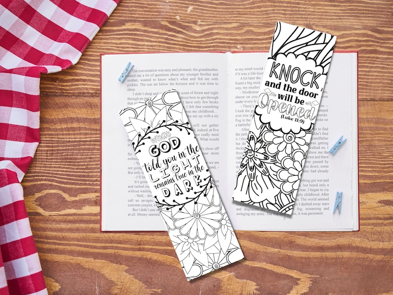 Set of 8 Printable Religious Bookmarks, Bible Verse Coloring Bookmarks ...