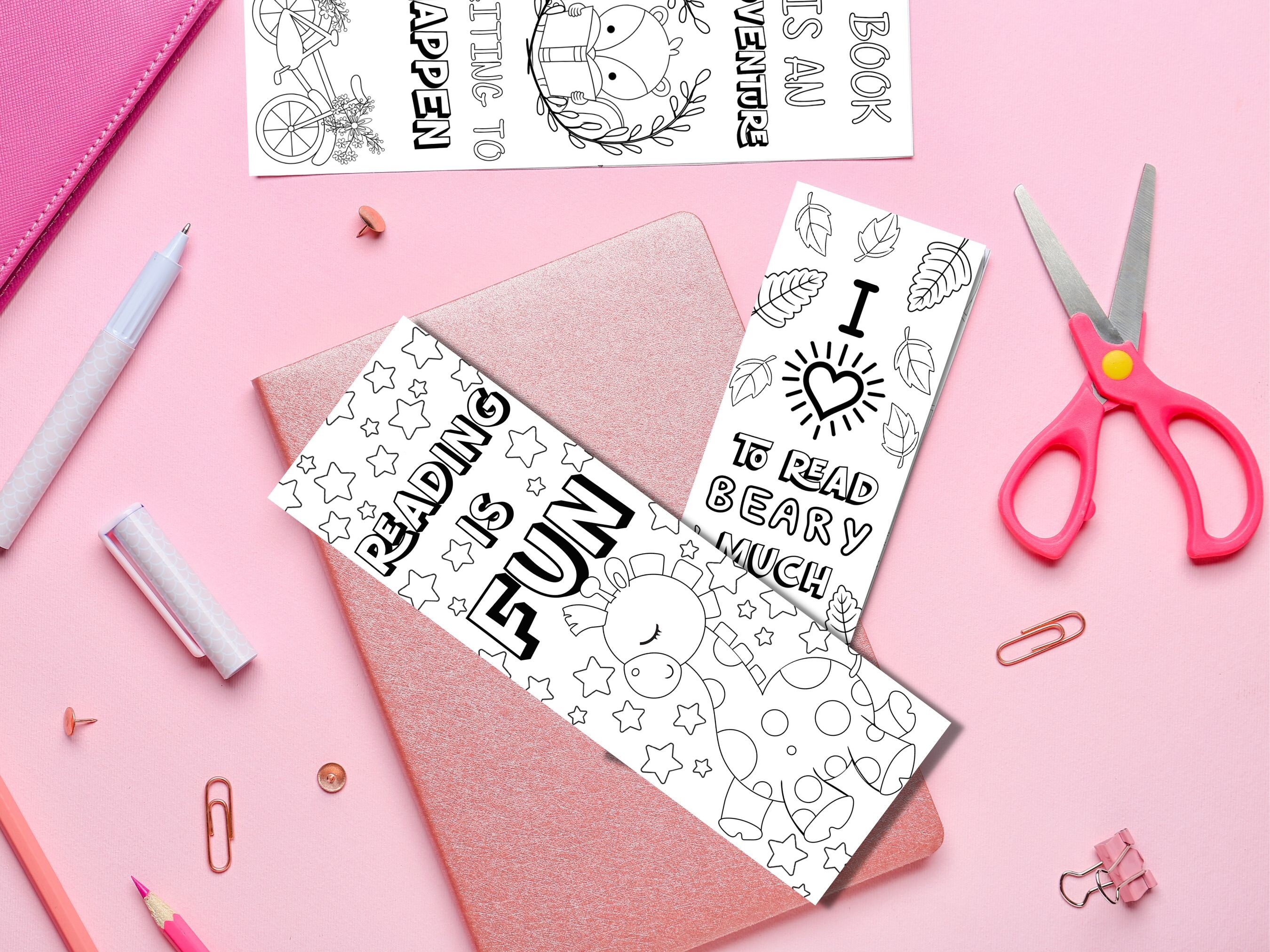 Set of 4 I Love Reading Printable Bookmarks, Animals Reading Coloring ...