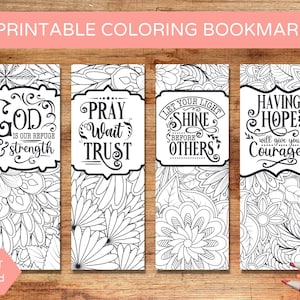 Set of 4 Printable Catholic Bookmarks to Color, Christian Coloring ...