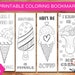 Set of 4 Coloring Bookmarks, Ice Cream-themed Printable Bookmarks to ...