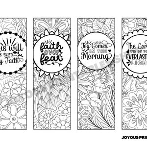 Set of 4 Printable Catholic Bookmarks to Color, Religious Coloring ...