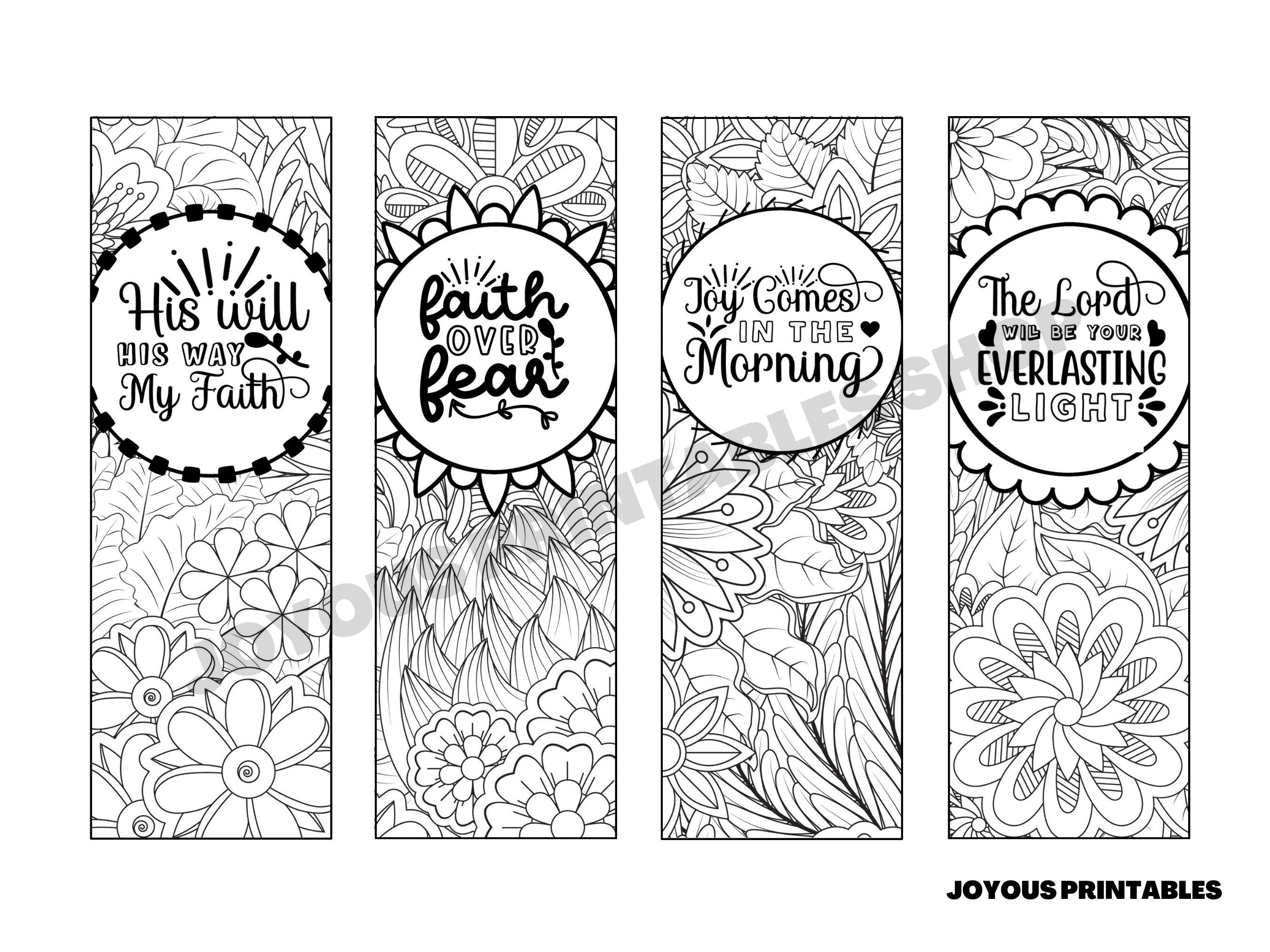 Set of 4 Printable Catholic Bookmarks to Color, Religious Coloring ...