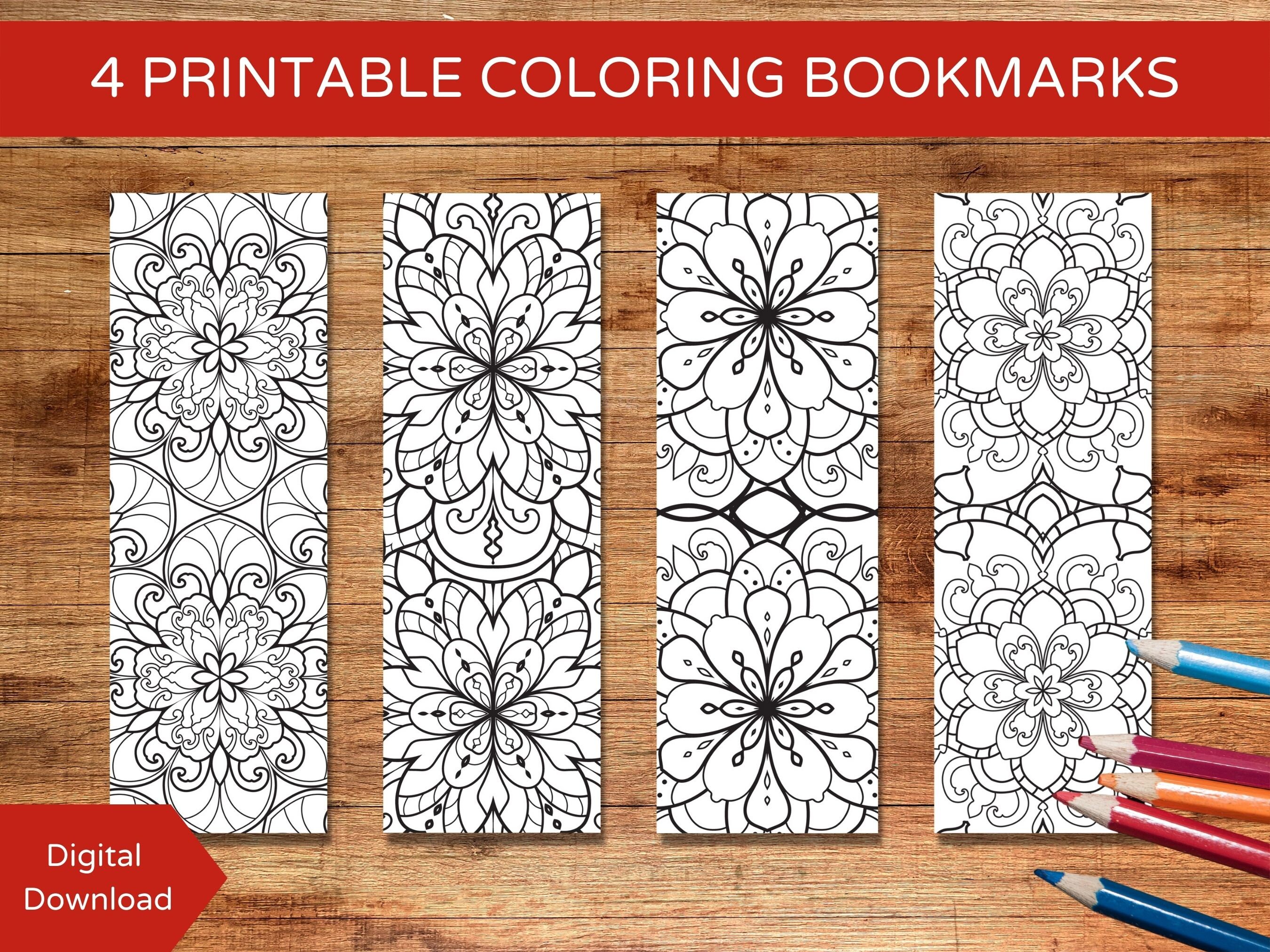 Set of 20 Flower-themed Coloring Bookmarks Bundle Printable - Etsy