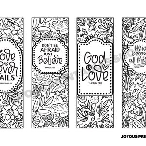 Set of 4 Printable Catholic Bookmarks to Color, Christian Coloring ...