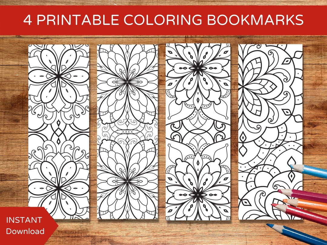 Spring Flowers Coloring Bookmarks, Floral Printable Bookmark Set, PDF ...