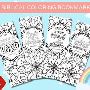 Set of 4 Printable Catholic Bookmarks to Color, Religious Coloring ...