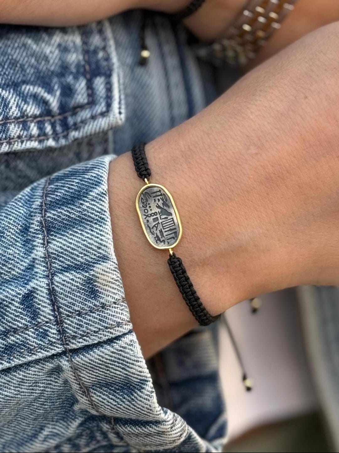 Personalized Ancient Egyptian Cartouche Bracelet • Gold Filled ...