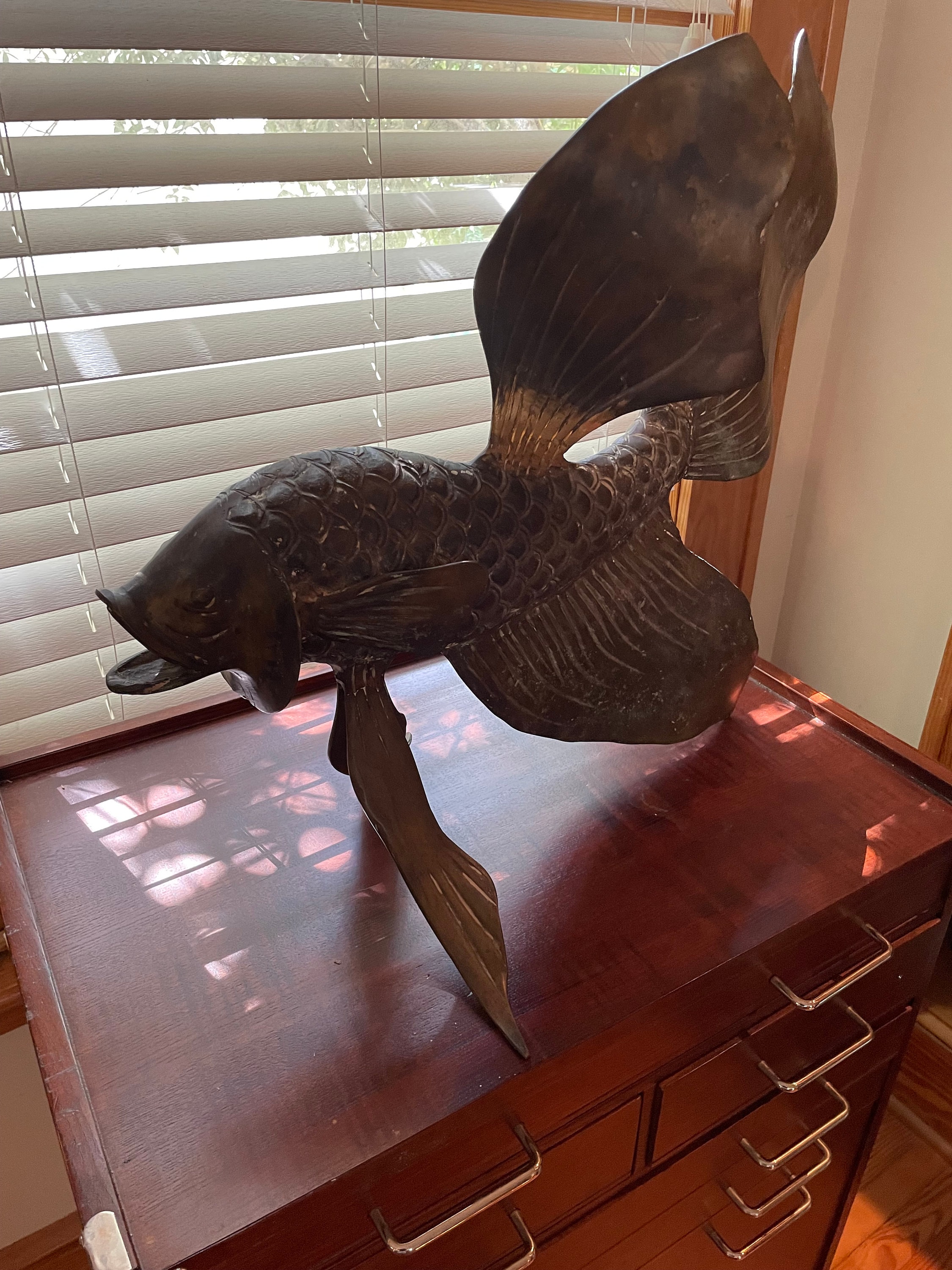 Large Bronze Fish Sculpture - Etsy