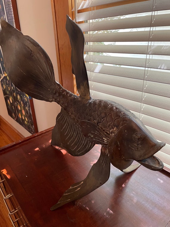 Large Bronze Fish Sculpture - Etsy