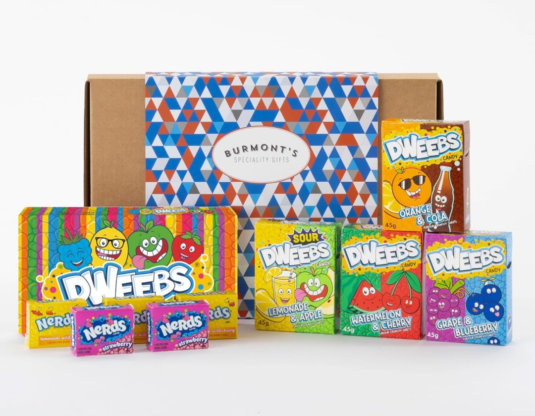 Dweebs & Nerds American Candy Selection Gift Box 10 Packs Hamper Exclusive to Burmont's - Etsy UK