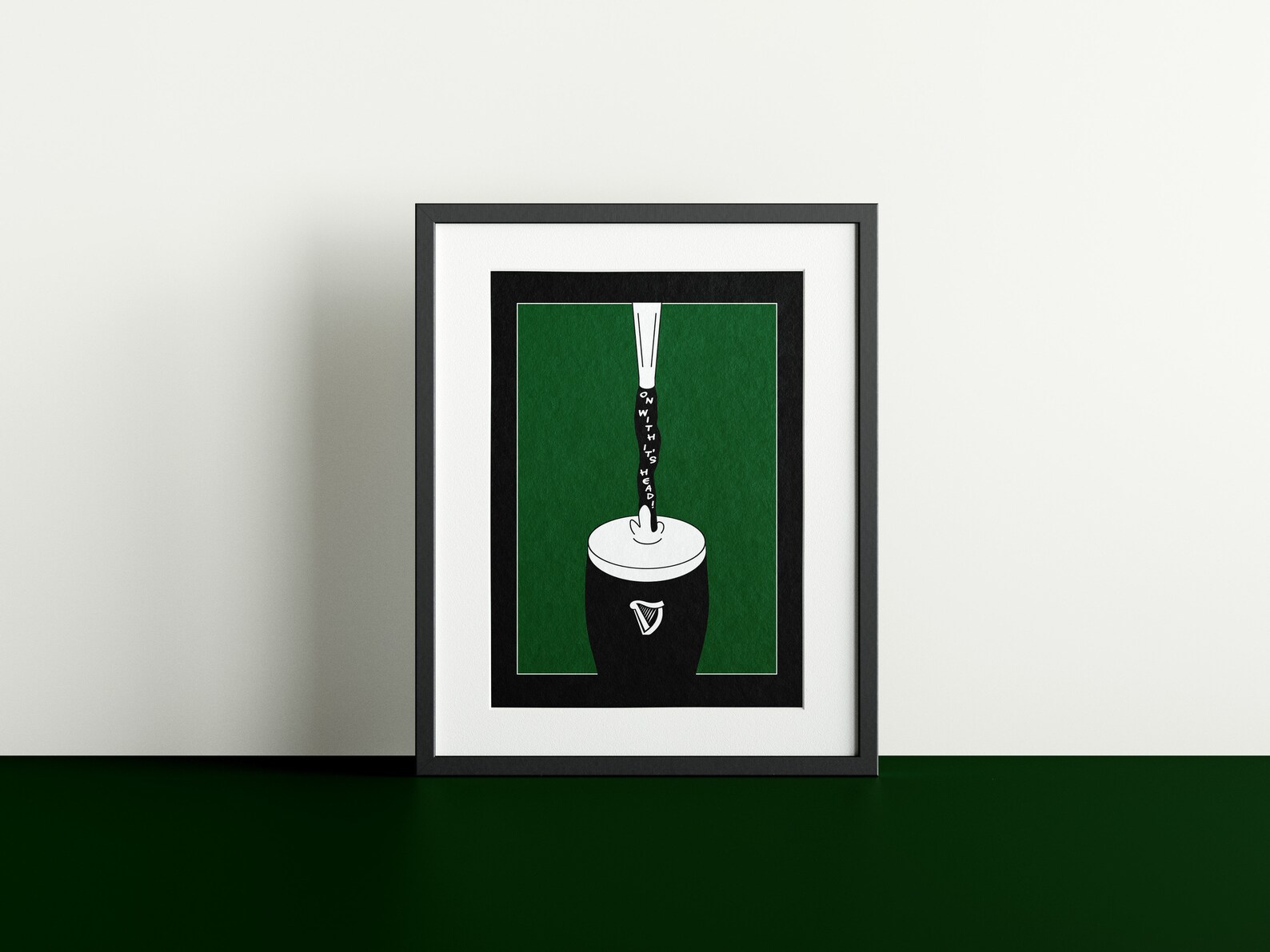 Guinness "on With It's Head" Modern Style Digital Wall Art Print - Etsy